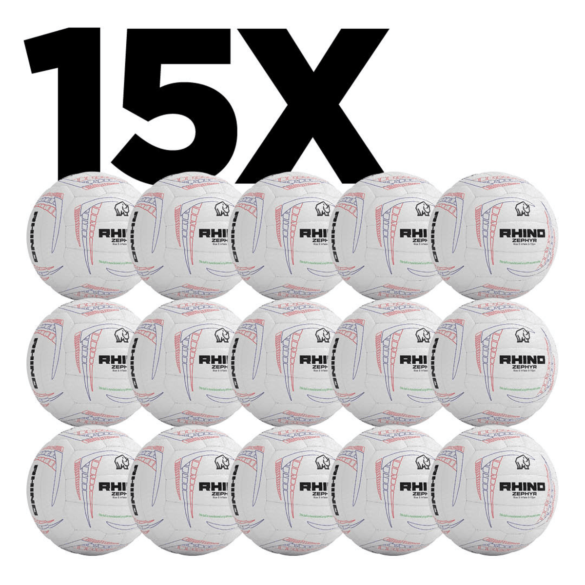 15x Zephyr Recycled Netball Bundle – Rhino Direct