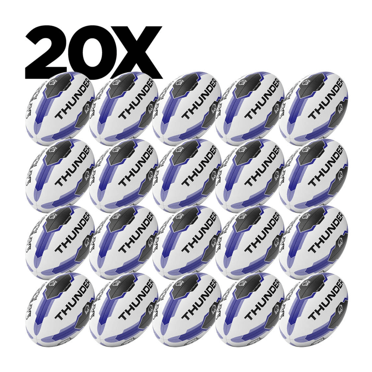 20x Thunder Rugby League Ball Bundle – Rhino Direct